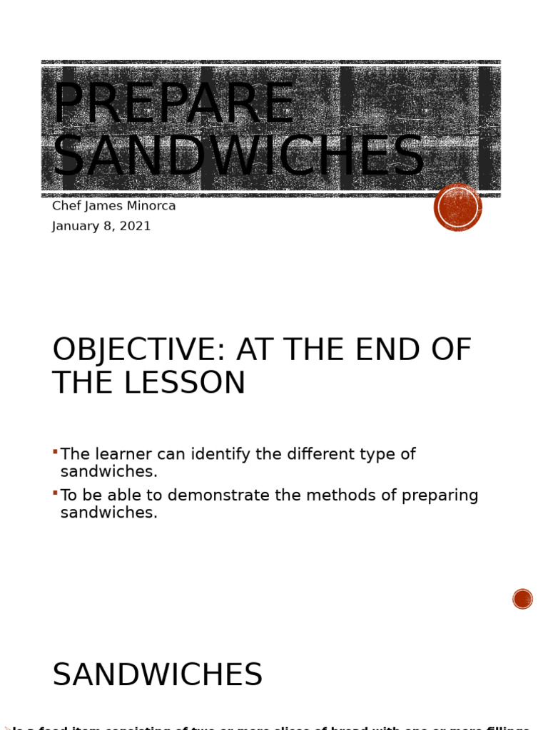 Prepare sandwiches | PDF