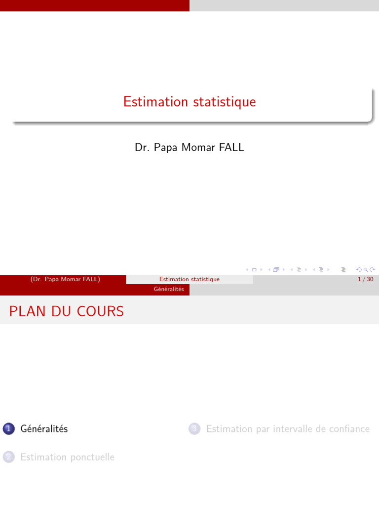 ESTIMATION STATISTIQUE | PDF