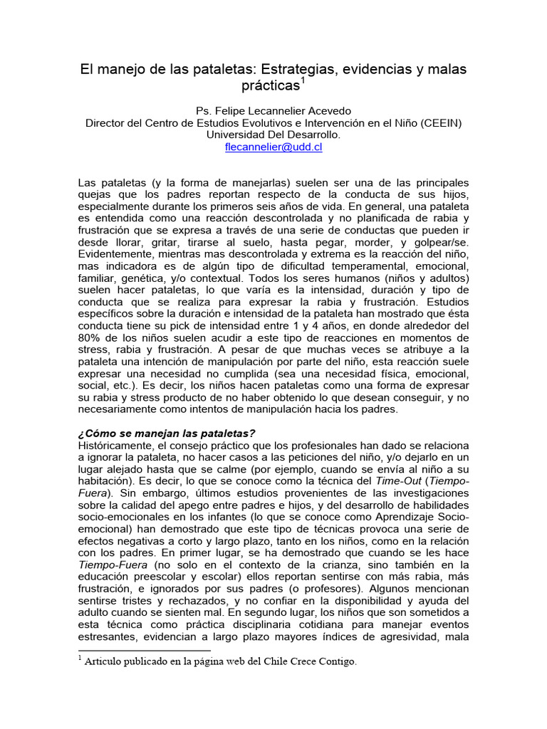 Articulo Pataleta-PP - Web-ChCC-2009 | PDF