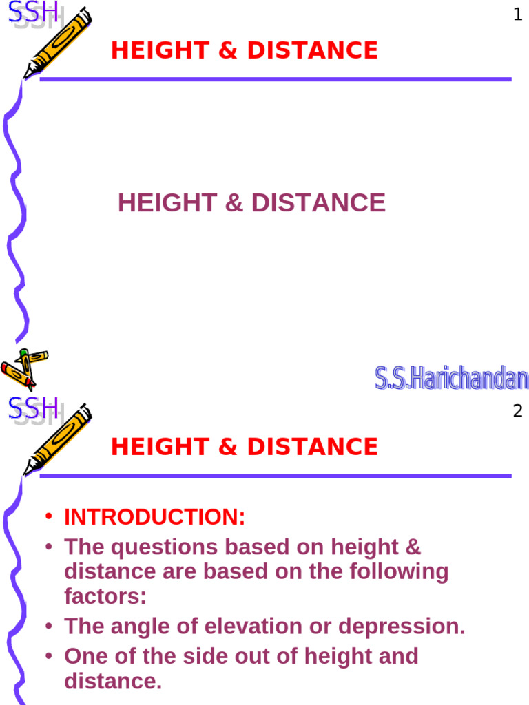 Height & Distance | PDF | Elementary Geometry