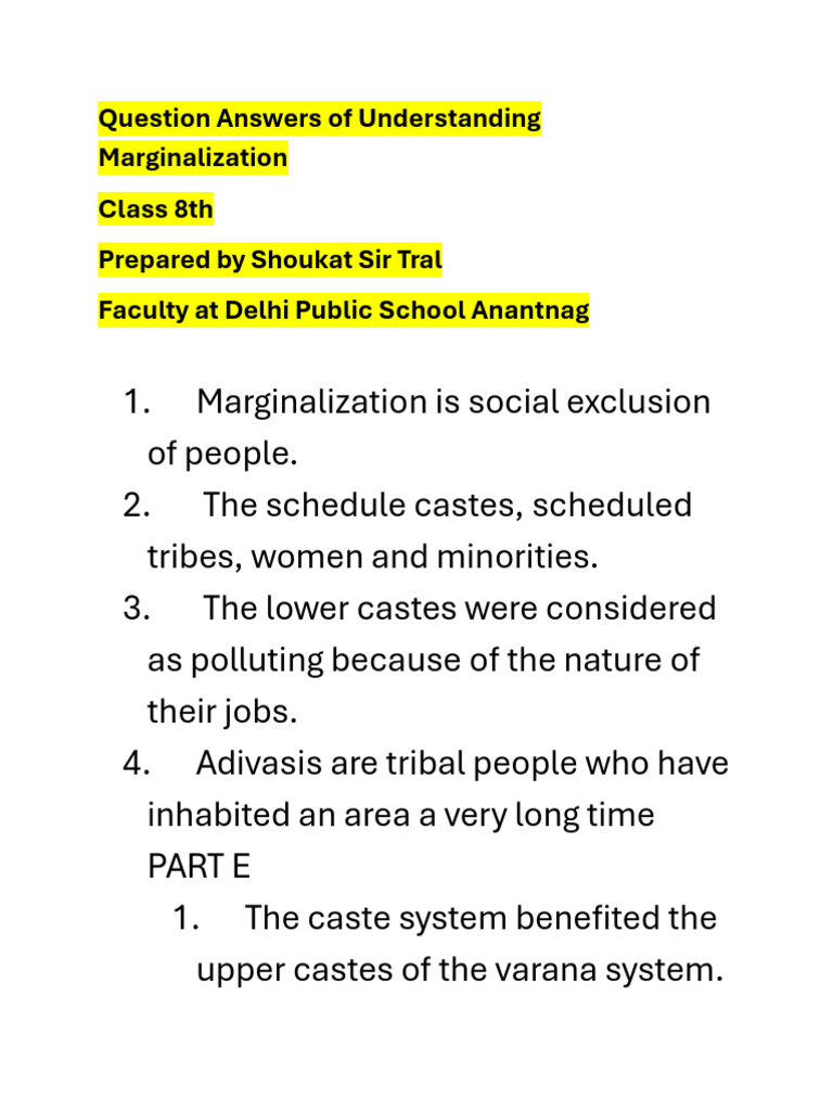 Understanding Marginalization | PDF | Social Science | History