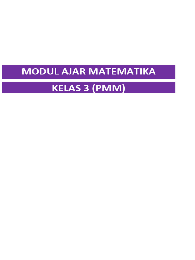 MODUL AJAR KELAS 3 (PMM) | PDF