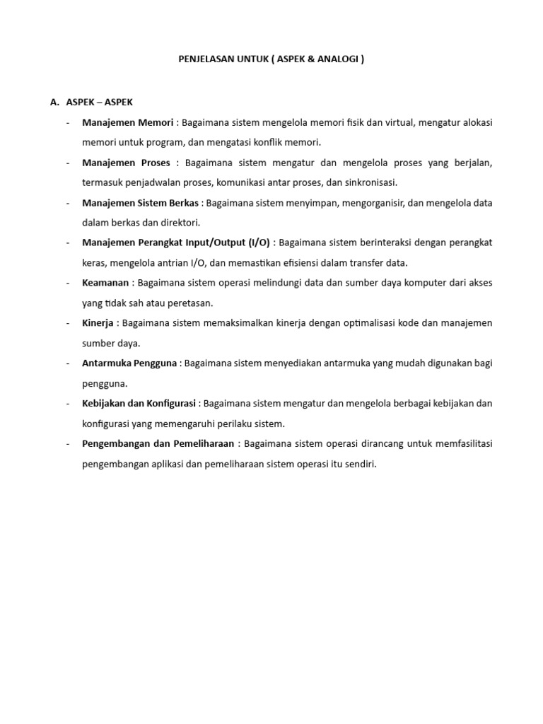 Penjelasan Untuk Aspek Dan Analogi | PDF