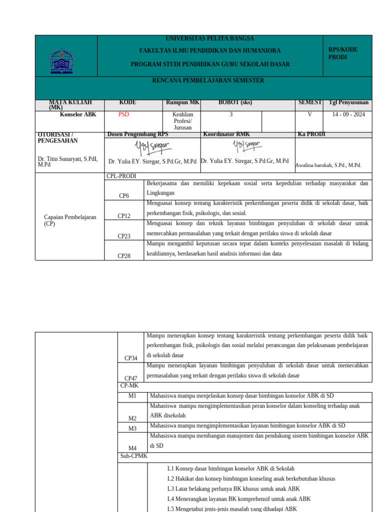 Rps Konselor Abk - Ys | PDF