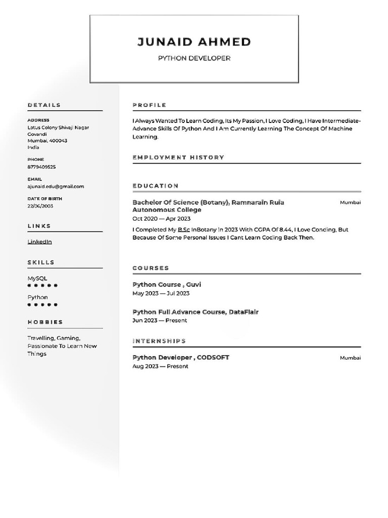 Junaid Resume | PDF