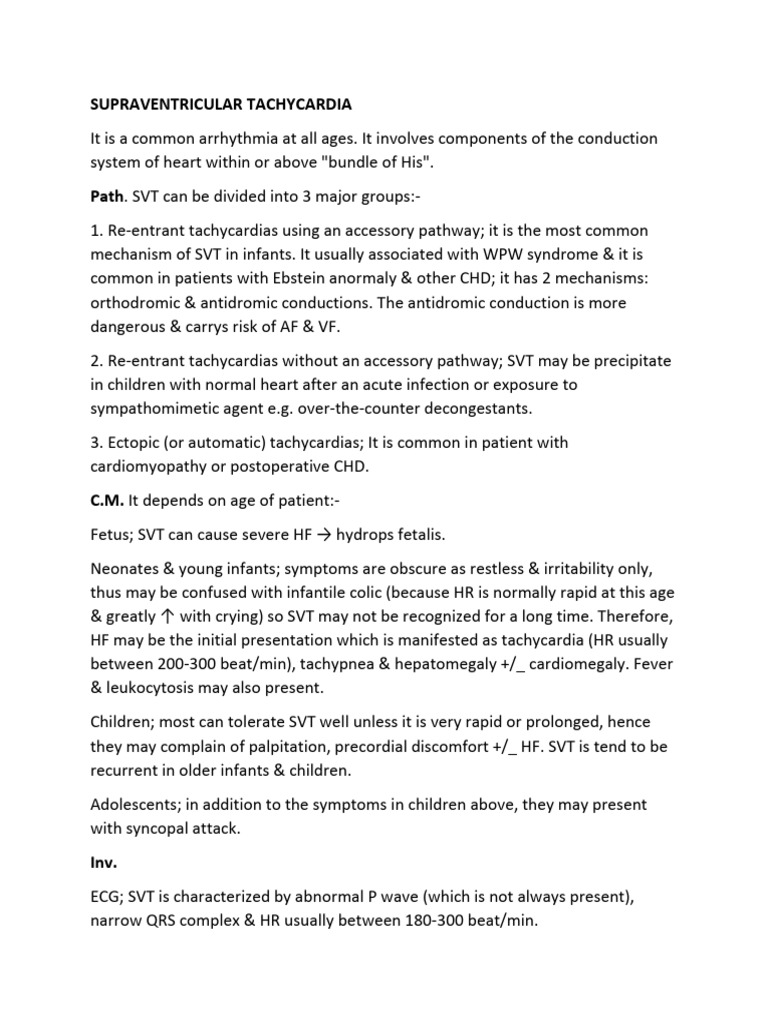Supraventricular Tachycardia | PDF