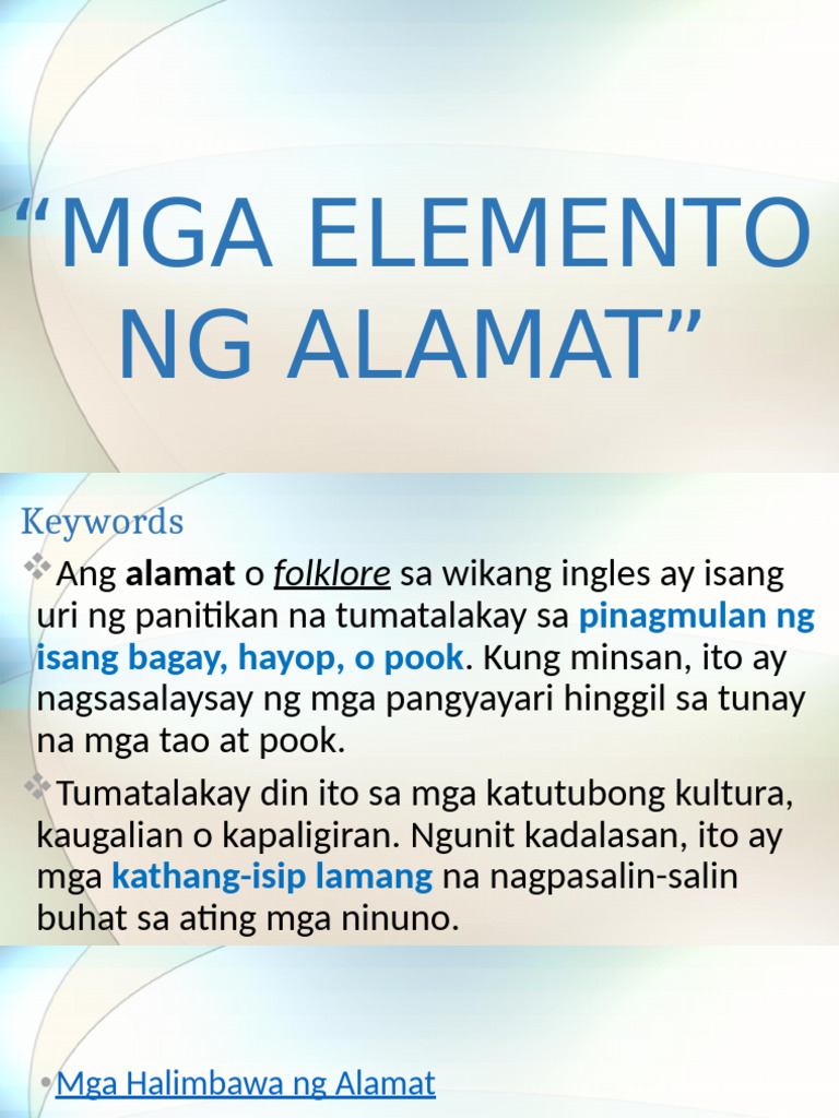 Halimbawa Ng Alamat Mga Tula At Halimbawa NG Mga Alamat | PDF