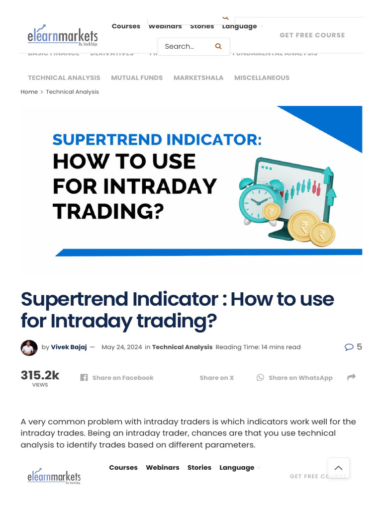 Supertrend Indicator - Formula, Best Settings and Strategies | PDF