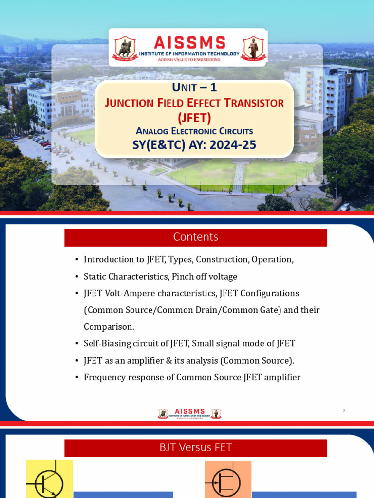 Unit 1 JFET | PDF