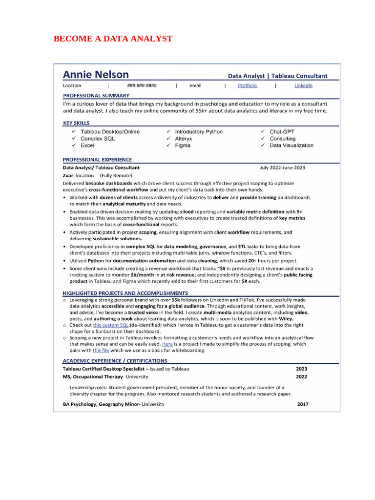 Become A Data Analyst | PDF