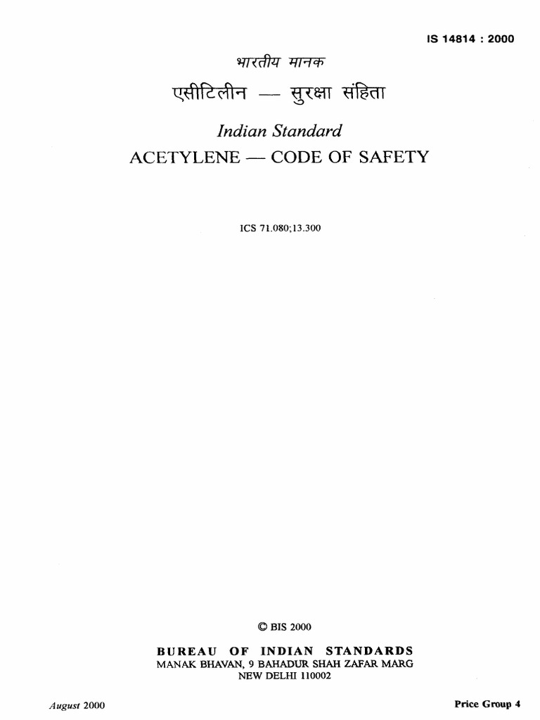 Acetylene - Code of Safety | PDF