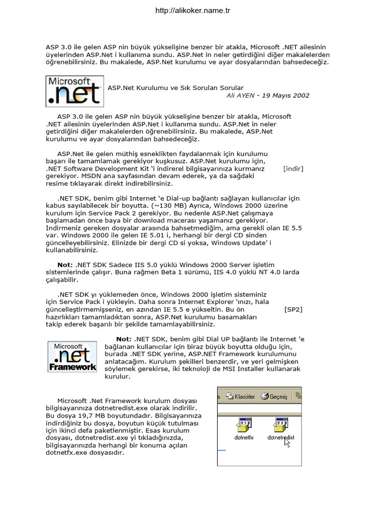 asp.net.kurulumu | PDF