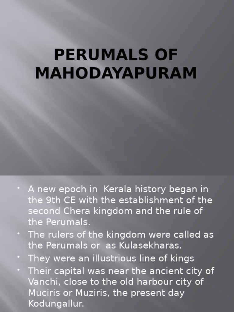 Perumals of Mahodayapuram | PDF