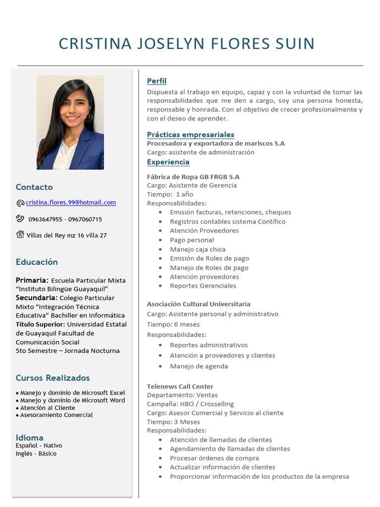 Cristina Flores CV | PDF
