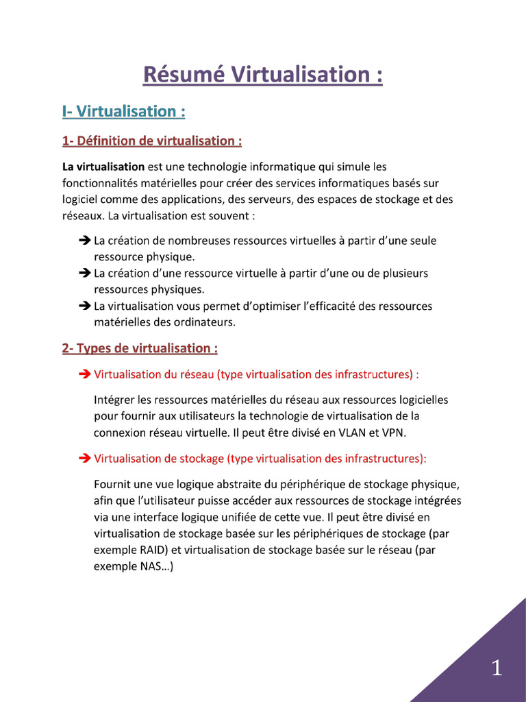 Résume de La Virtualisation | PDF