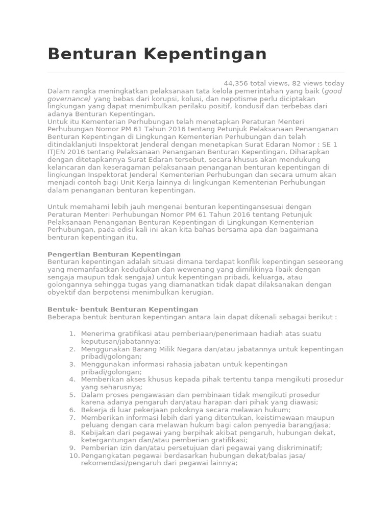 Benturan Kepentingan | PDF