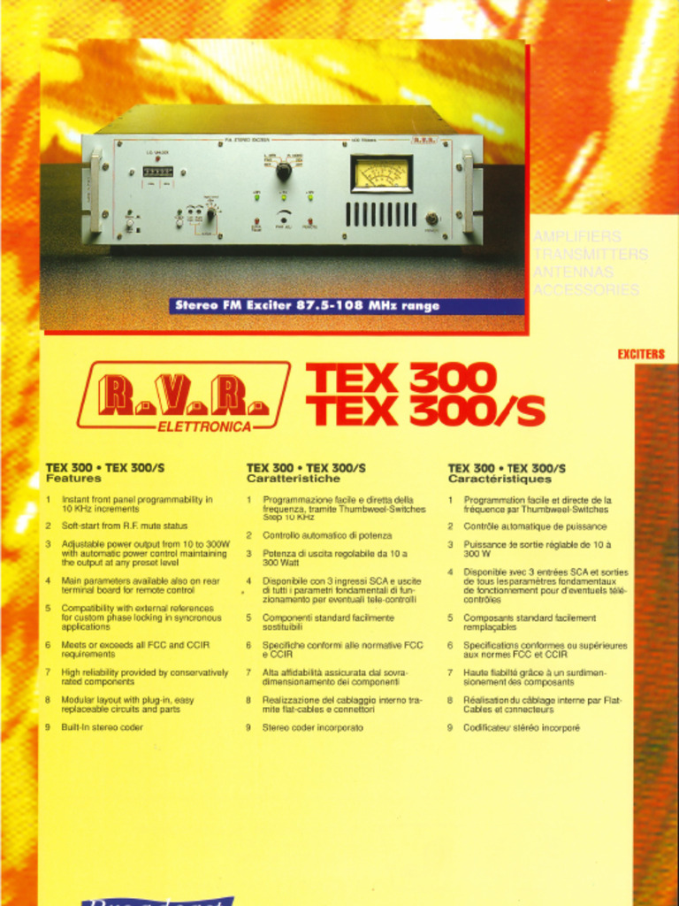 tex300-tex300-s TRANSMISOR DE RADIO RVR TEX 300 | PDF