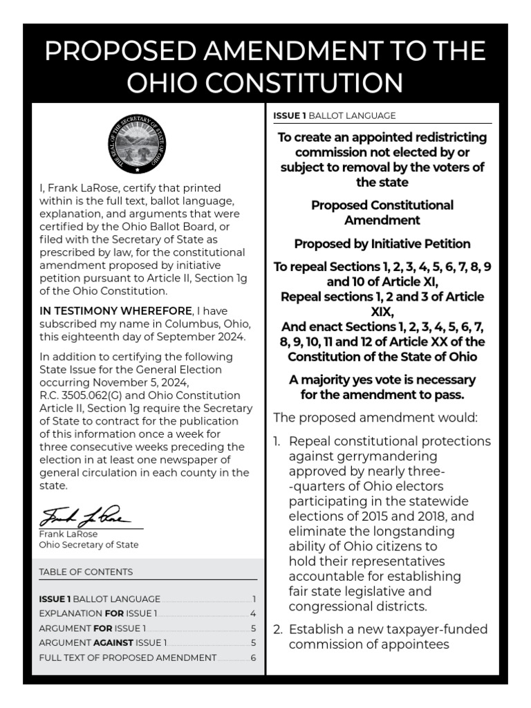 Ohio Issue 1 | PDF | Gerrymandering | Elections