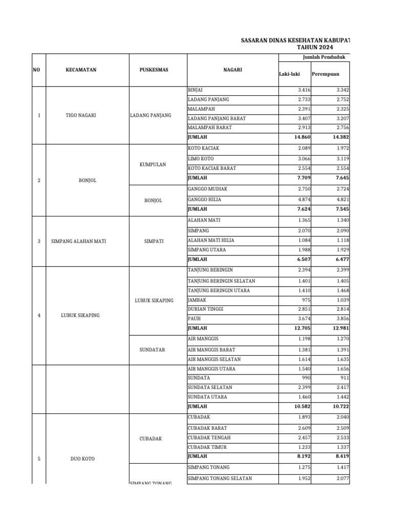 Data Sasaran 2024 | PDF