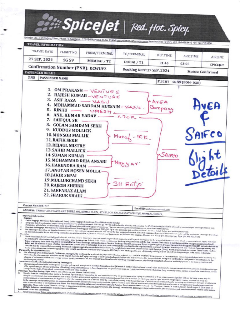 Ticket - Avea & Saifco | PDF