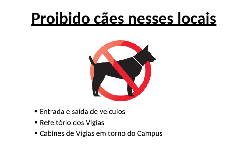 Proibido Cães Nesses Locais | PDF