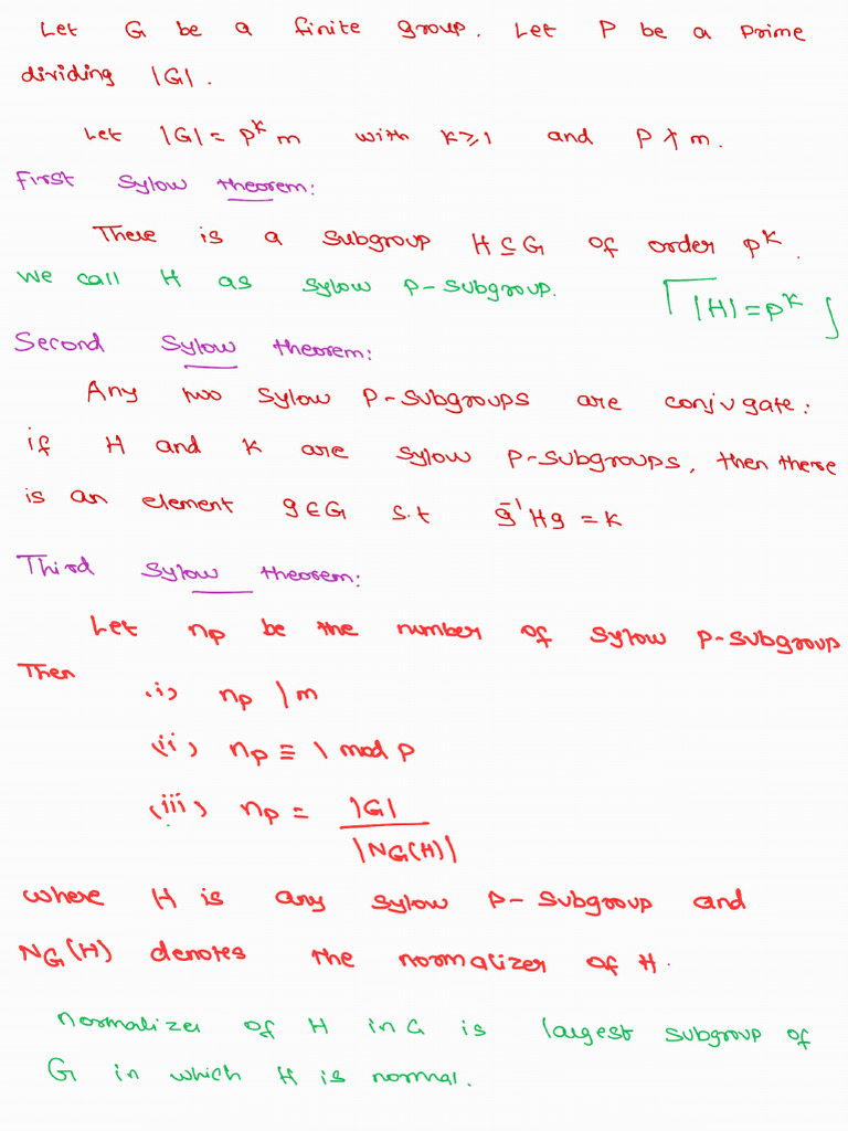 Sylows Theorem Pdf
