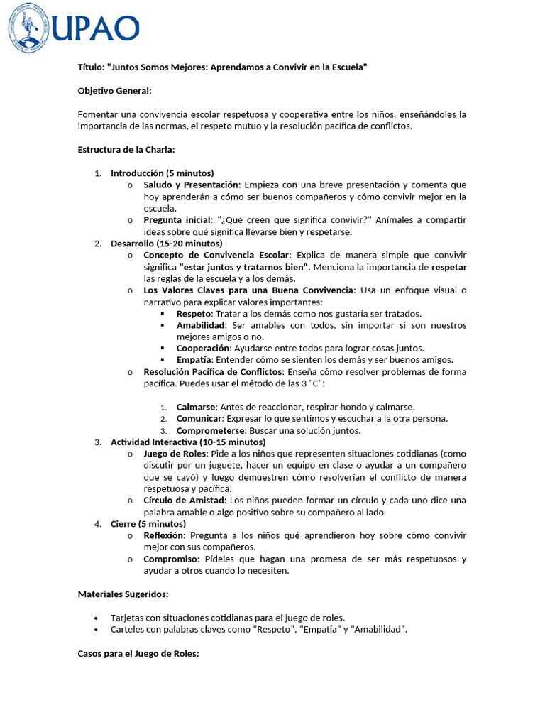 charla 3 ero A | PDF