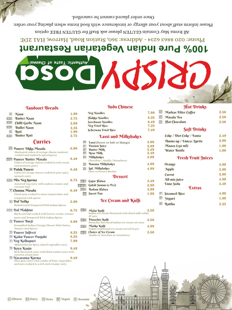 Harrow - Take Away Menu A4 | PDF