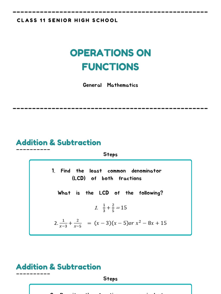Operations on Functions | PDF