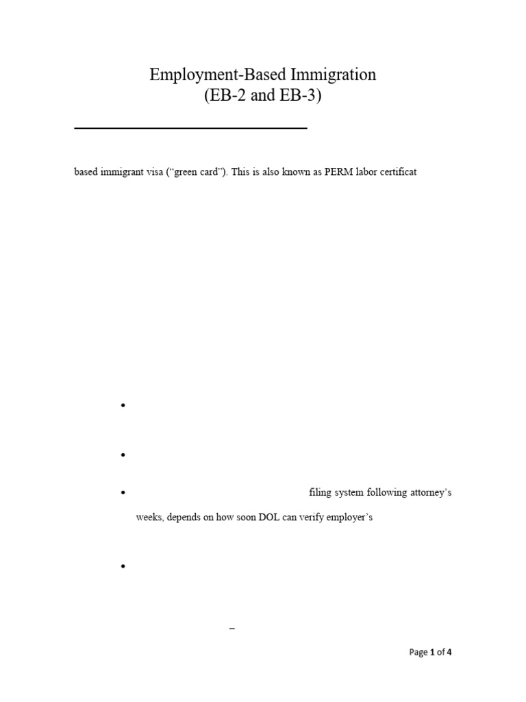 Employment Based Green Card Processing | PDF