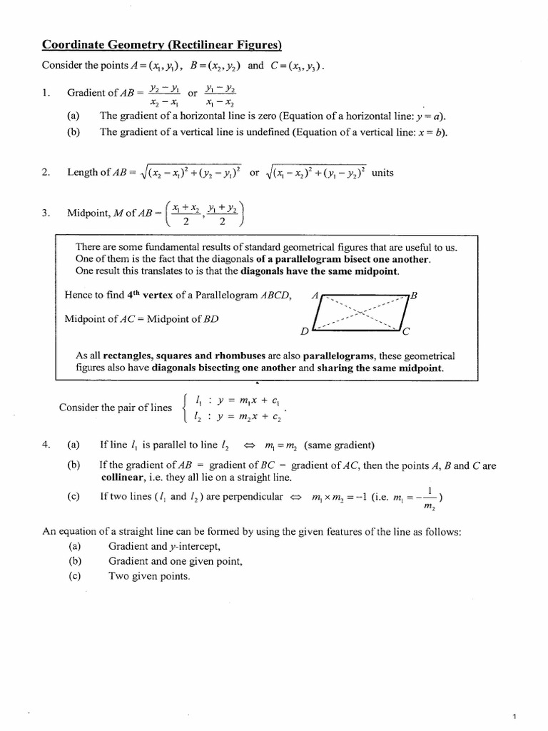 Cordinate Geometry Notes New | PDF