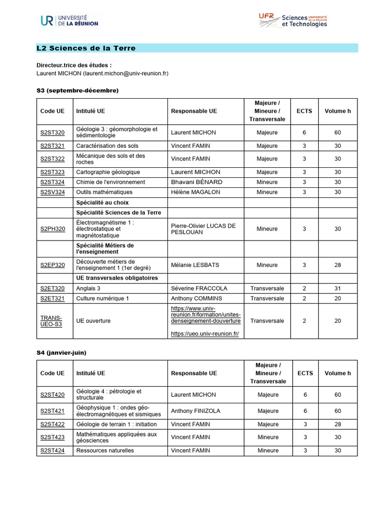 L2 Sciences Terre | PDF