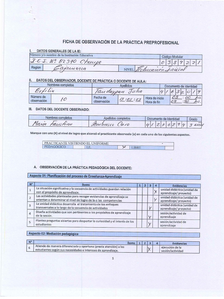 Fichas de Obs 2 | PDF