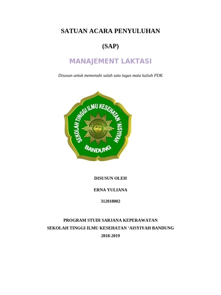 Cover Depan Satuan Acara Penyuluhan | PDF