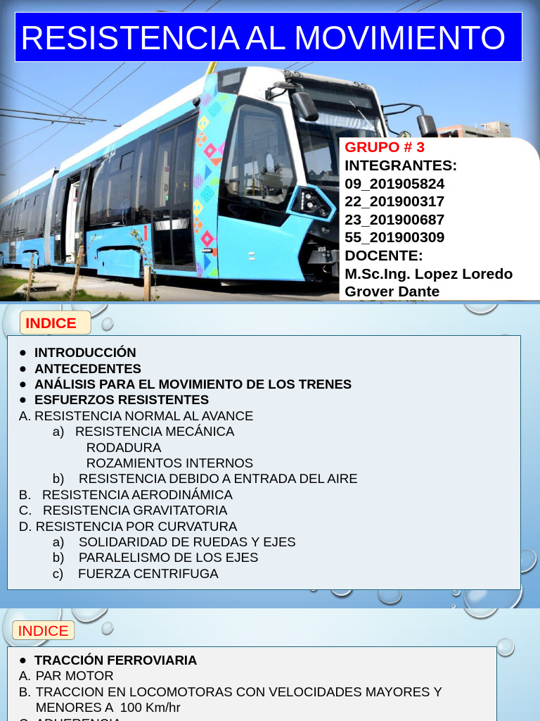 003 Presentacion - Resistencia Al Movimiento | PDF | Eje | Arrastrar (Física)