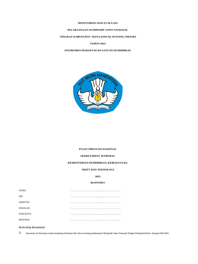 Instrumen Monev KSNK - Satuan Pendidikan | PDF