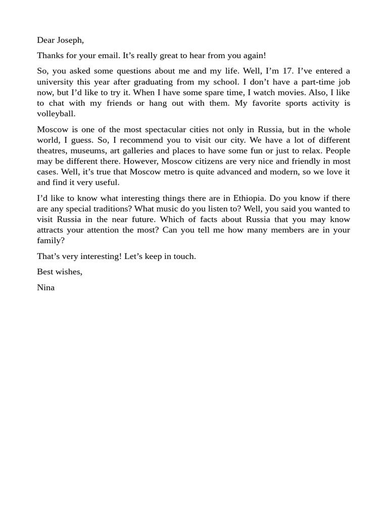 The Letter Nina | PDF