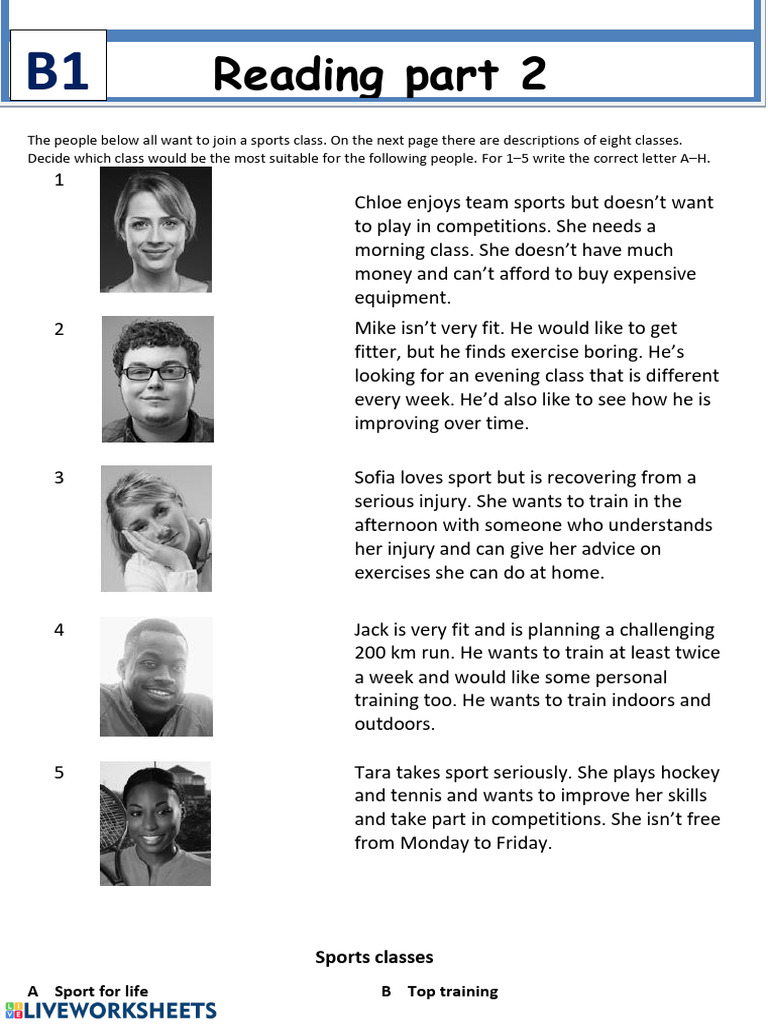 Reading part 2 | PDF