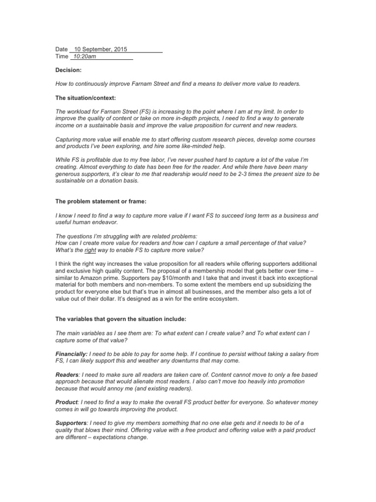 Example Decision FS Decision Journal | PDF