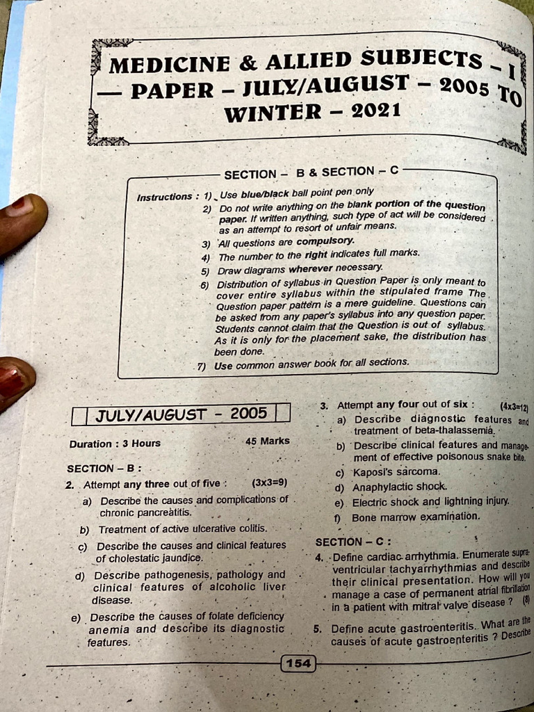 Medicine Last Yr Paper | PDF