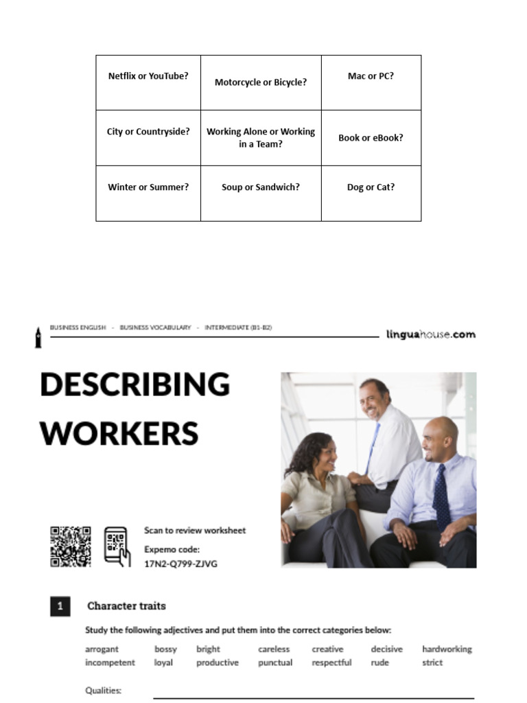 Activator B1 - B2 Session 5 - Types of People | PDF