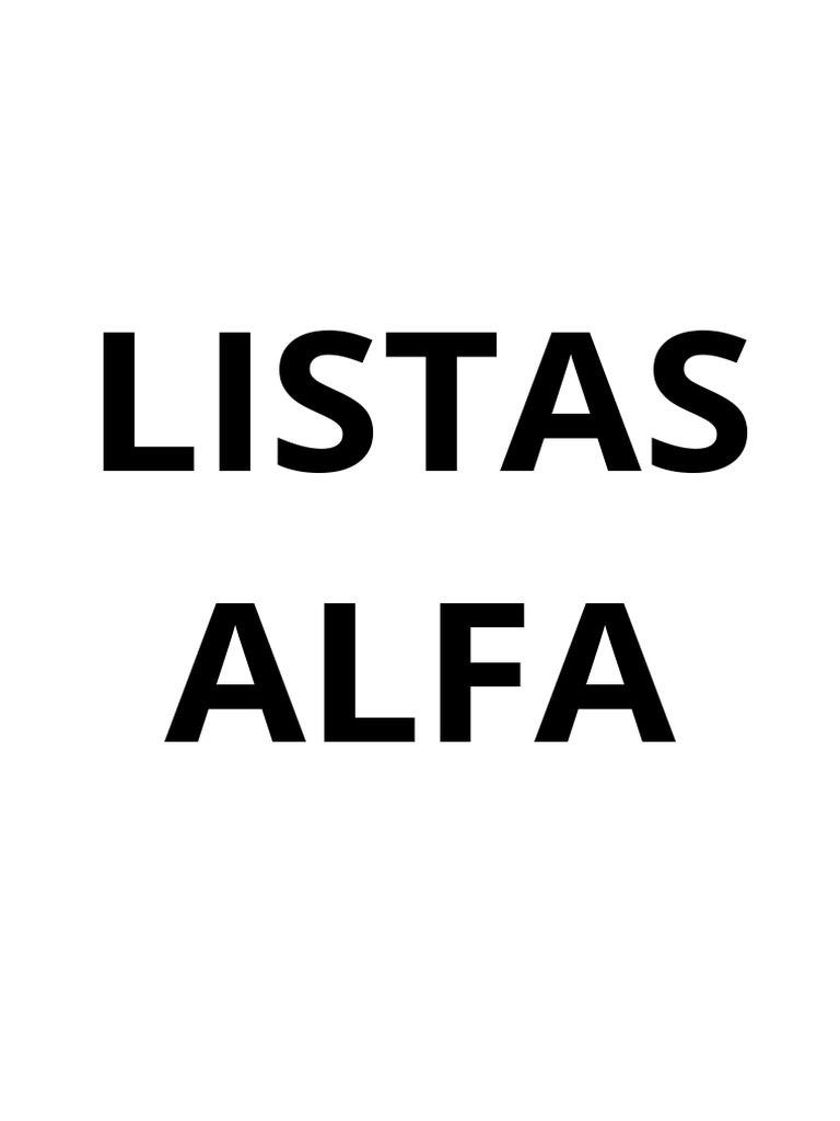 Listas Alfa (1) | PDF