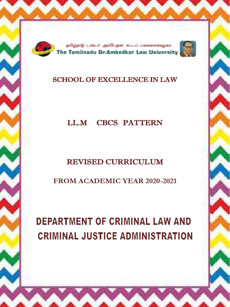 Ll.m. Syllabus - Criminal Law and Criminal Justice Administration | PDF