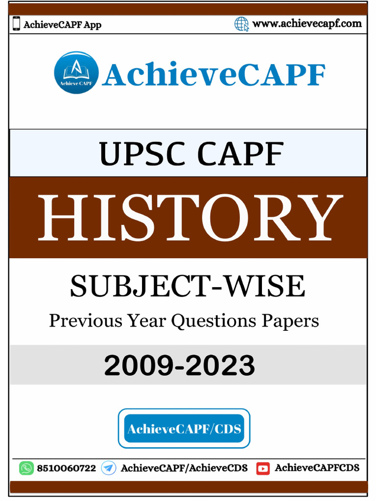 CAPF HISTORY (2009-2023) @AchieveCAPF | PDF