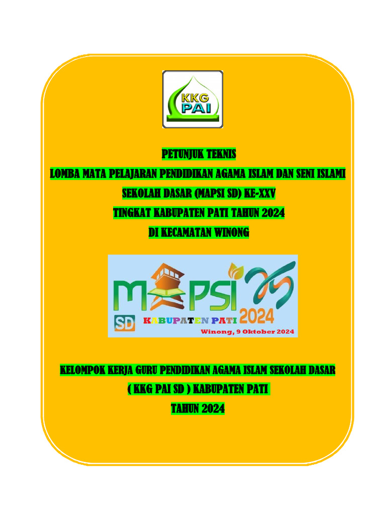 Juknis Mapsi Kabupaten Pati 2024 | PDF
