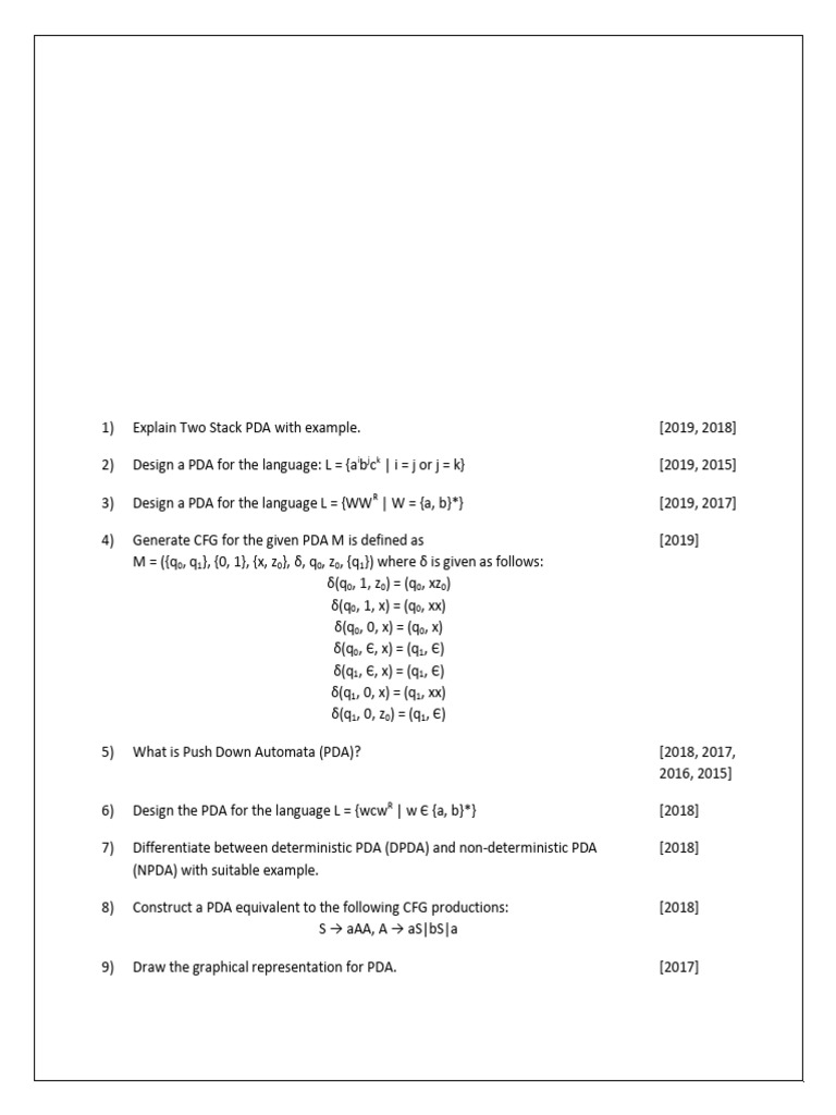 Automata (Unit 4 AKTU Previous 5 Year Questions) | PDF | Theory Of ... Automata (Unit 4 AKTU Previous 5 Year Questions) | PDF | Theory Of ...
