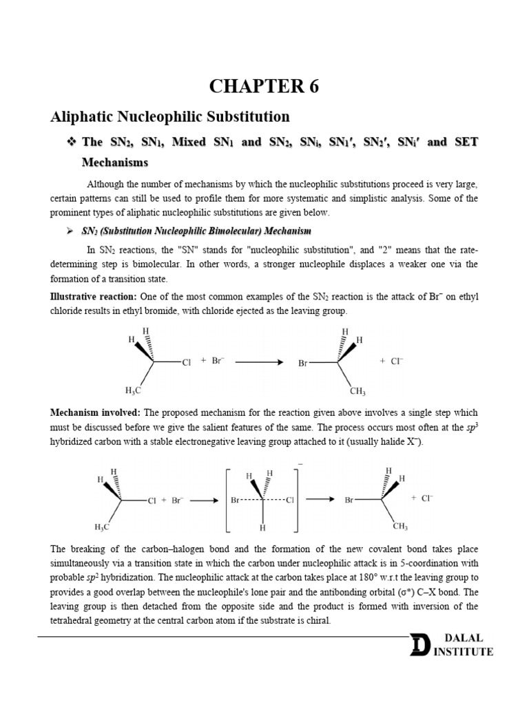 ATOOCV1 6 1 the SN2 SN1 Mixed SN1 and SN2 SNi SN1 Prime SN2 Prime SNi ...