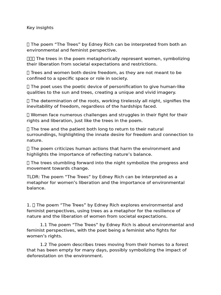 The Trees Notes | PDF