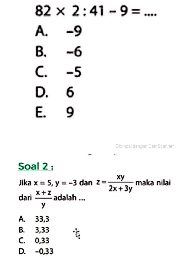 Soal Hitung Cepat Dan Perbandingan Kuantitatif | PDF