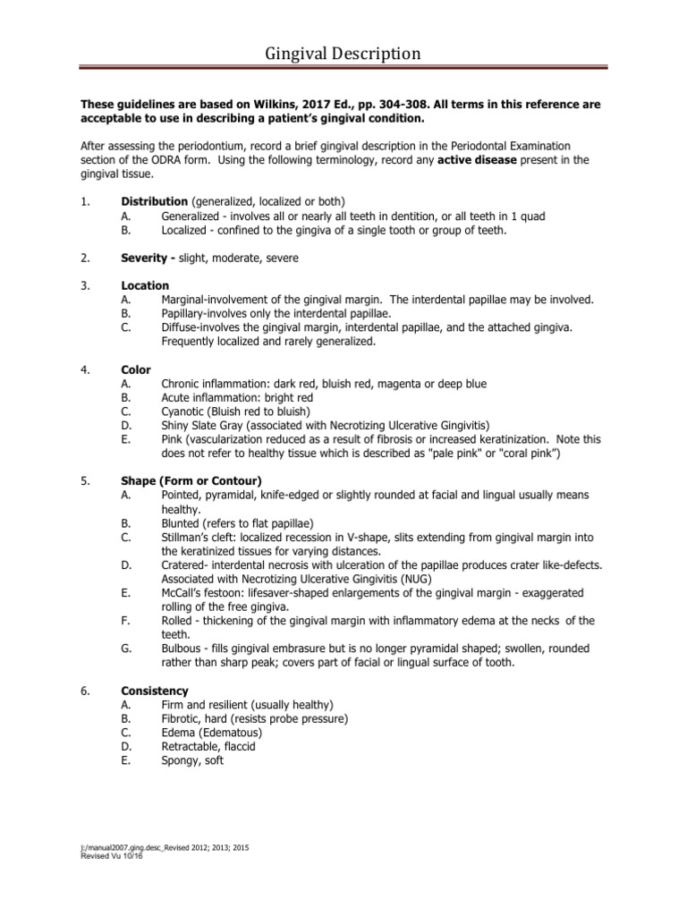 Gingival Description | PDF